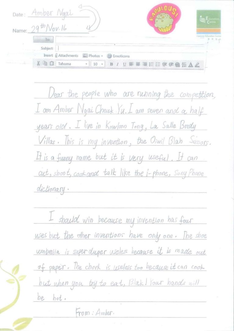 Neat letter – i‑Learner Education Centre