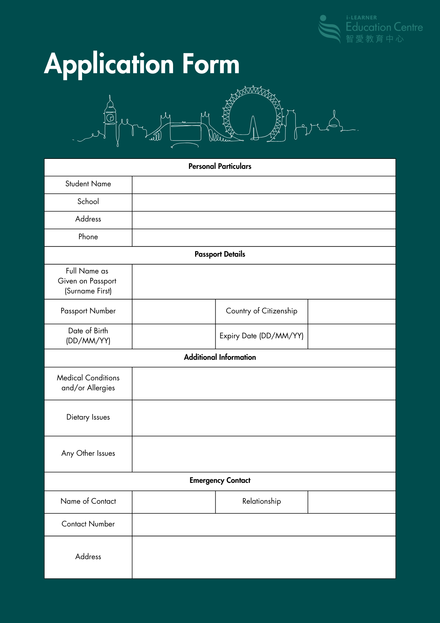 Application Form – i‑Learner Education Centre
